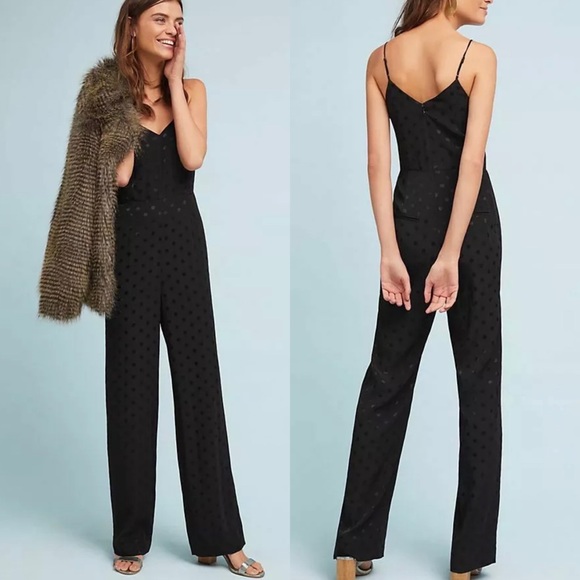Anthropologie | Pants & Jumpsuits | Anthropologie The Essential Black Polka Dot Jumpsuit Size 8 ...